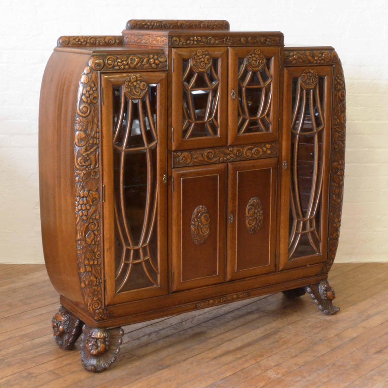 Art Deco Oak Cabinet For Sale at 1stDibs | art deco cabinets for sale ...