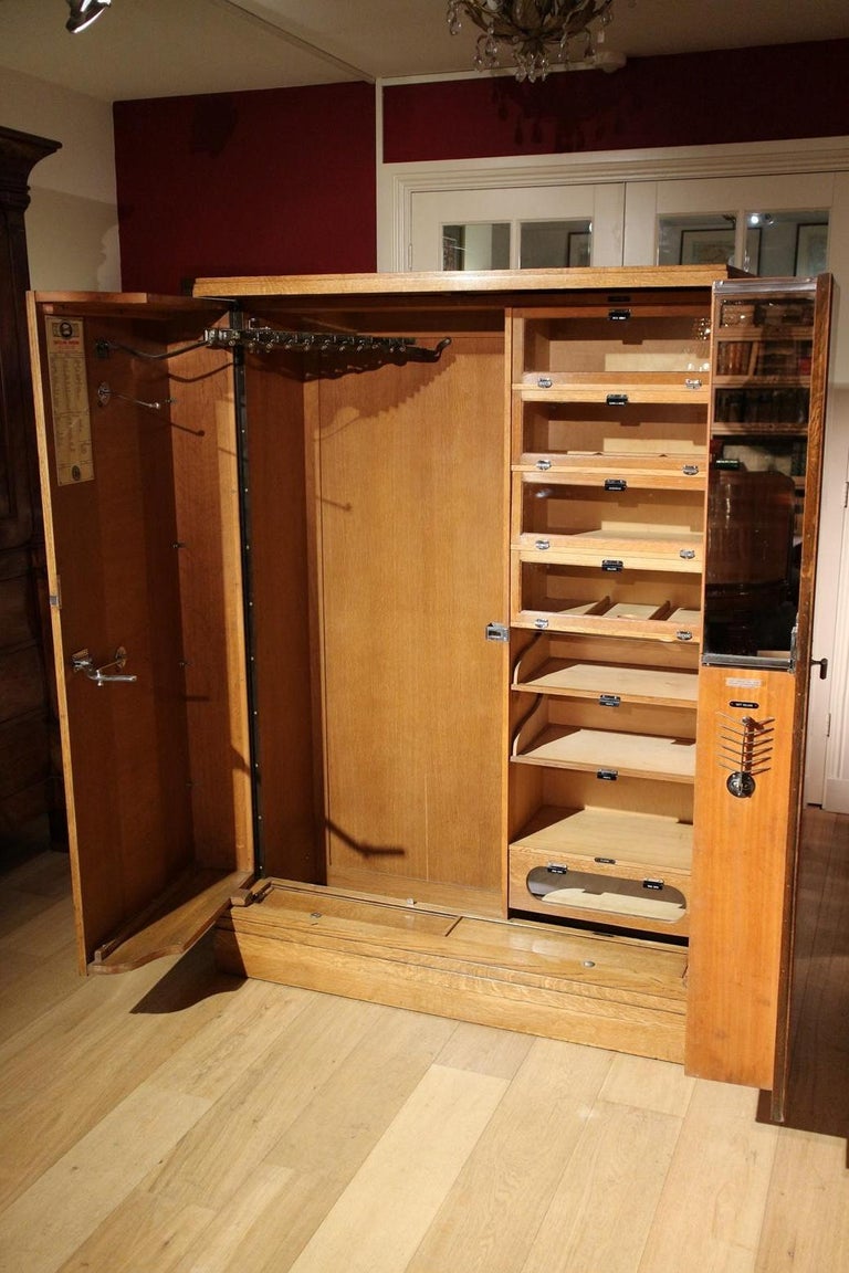 Art Deco Oak Compactom Wardrobe at 1stDibs