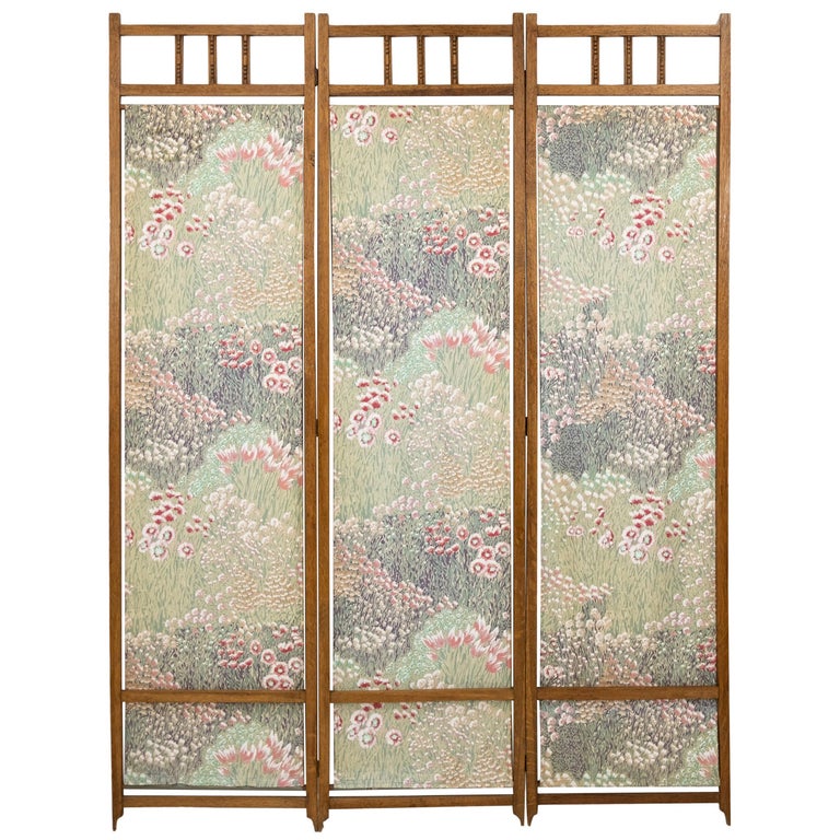 Art Deco Oak Folding Screen Dutch at 1stDibs