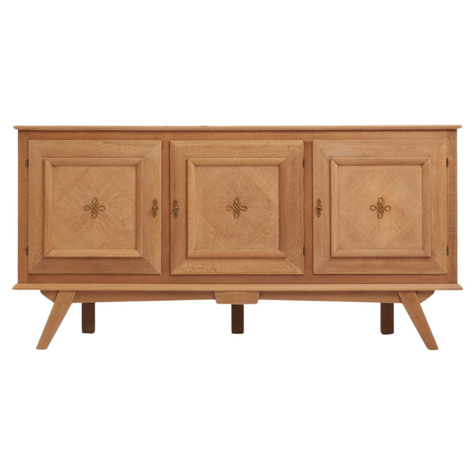 Robust Art Deco Italian Sideboard in Oak at 1stDibs