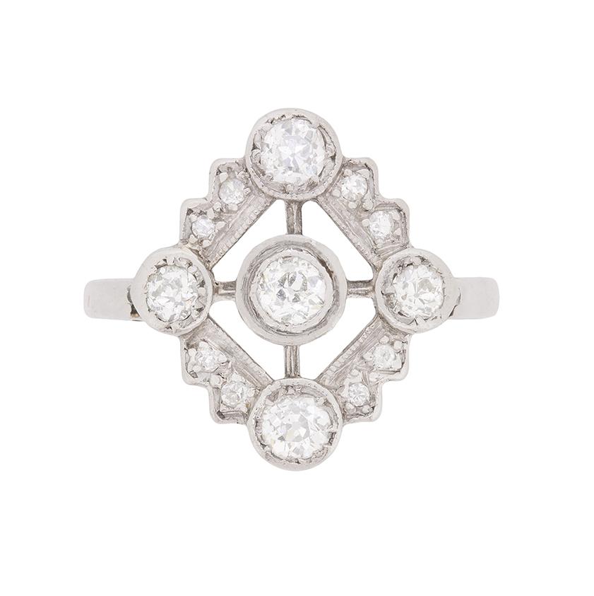 1920's Diamond ''Dinner'' Ring For Sale at 1stDibs