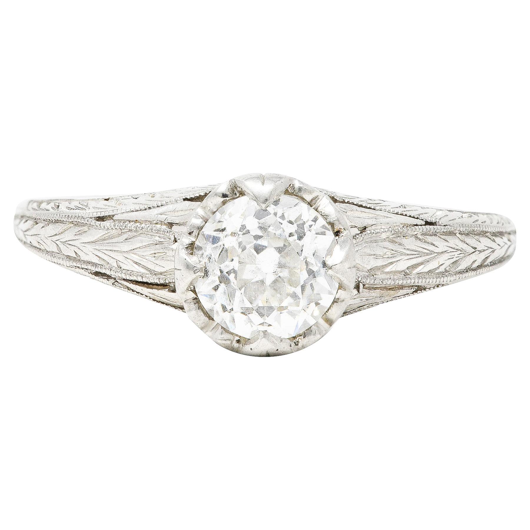 Unique Art Deco Sapphire 0.67 Carat Diamond Pinwheel Ring in Platinum ...