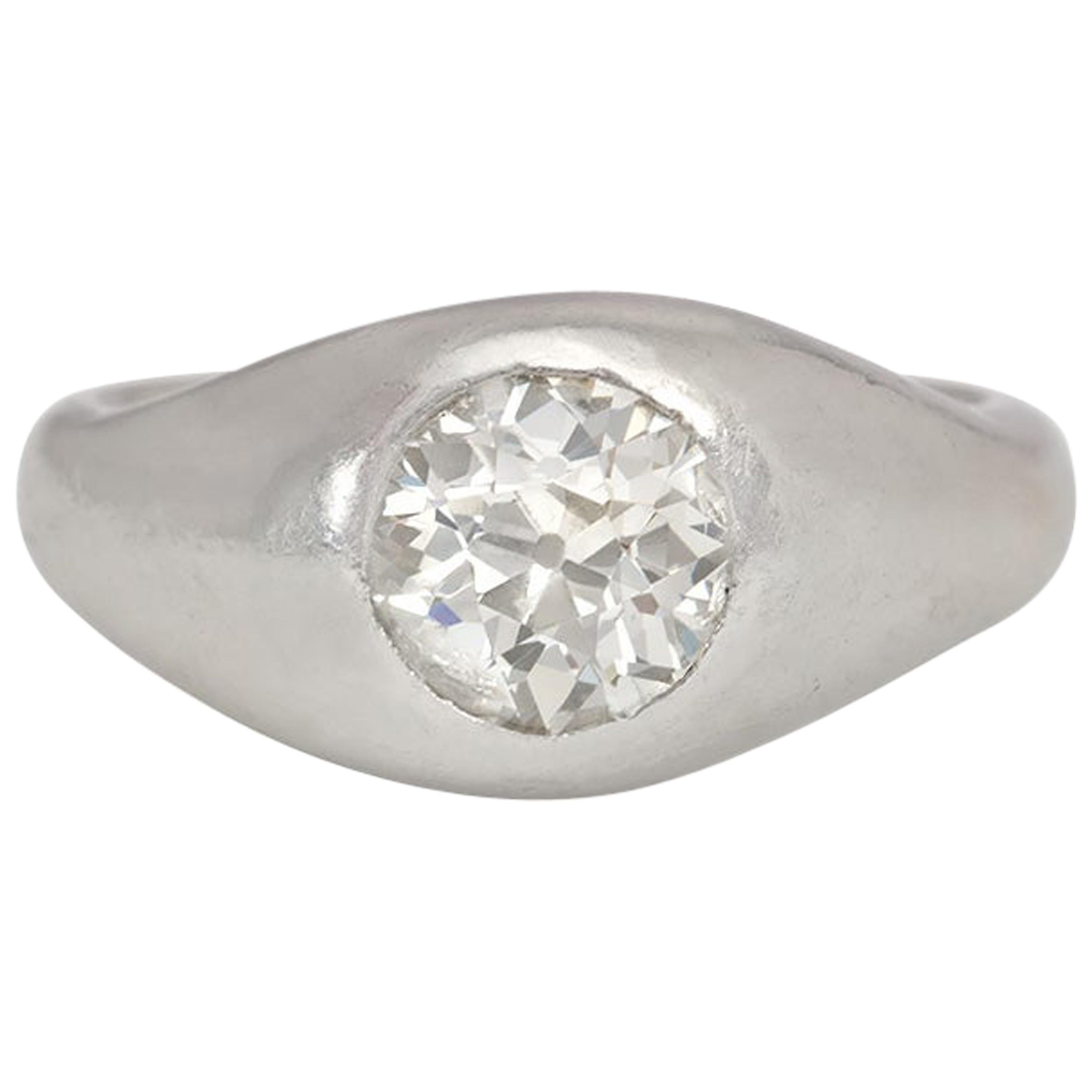 All Around Tapered Pave Diamond Gold Ring at 1stDibs