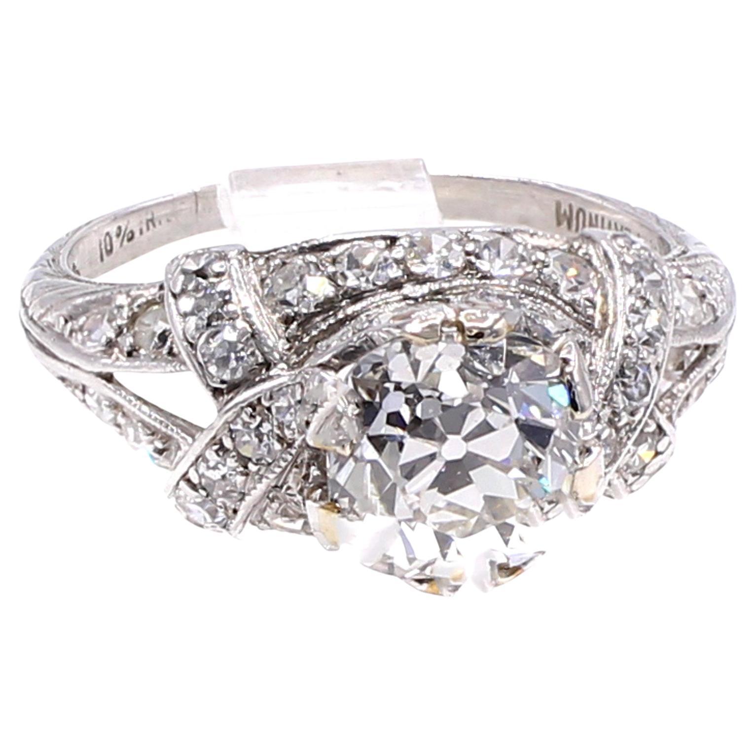 Art Deco White Gold Circular Brilliant Engagement Ring by JABEL at ...