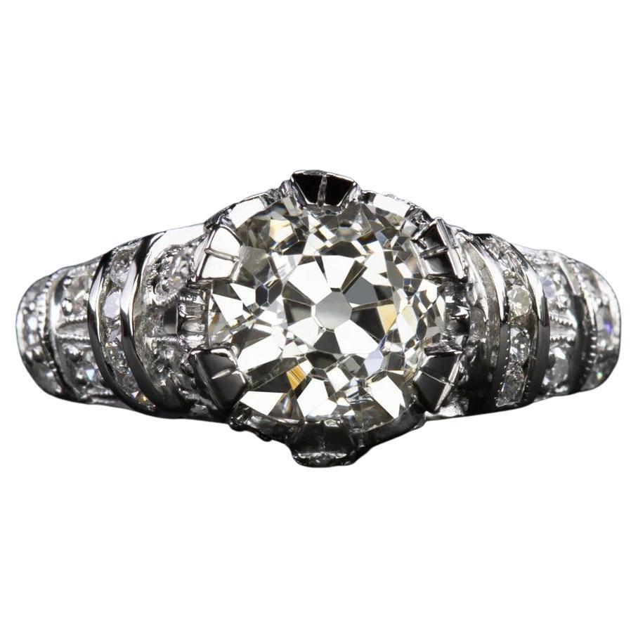 Art Deco 2.20 Carat Old Mine Cut Diamond Ring For Sale at 1stDibs | 220 ...