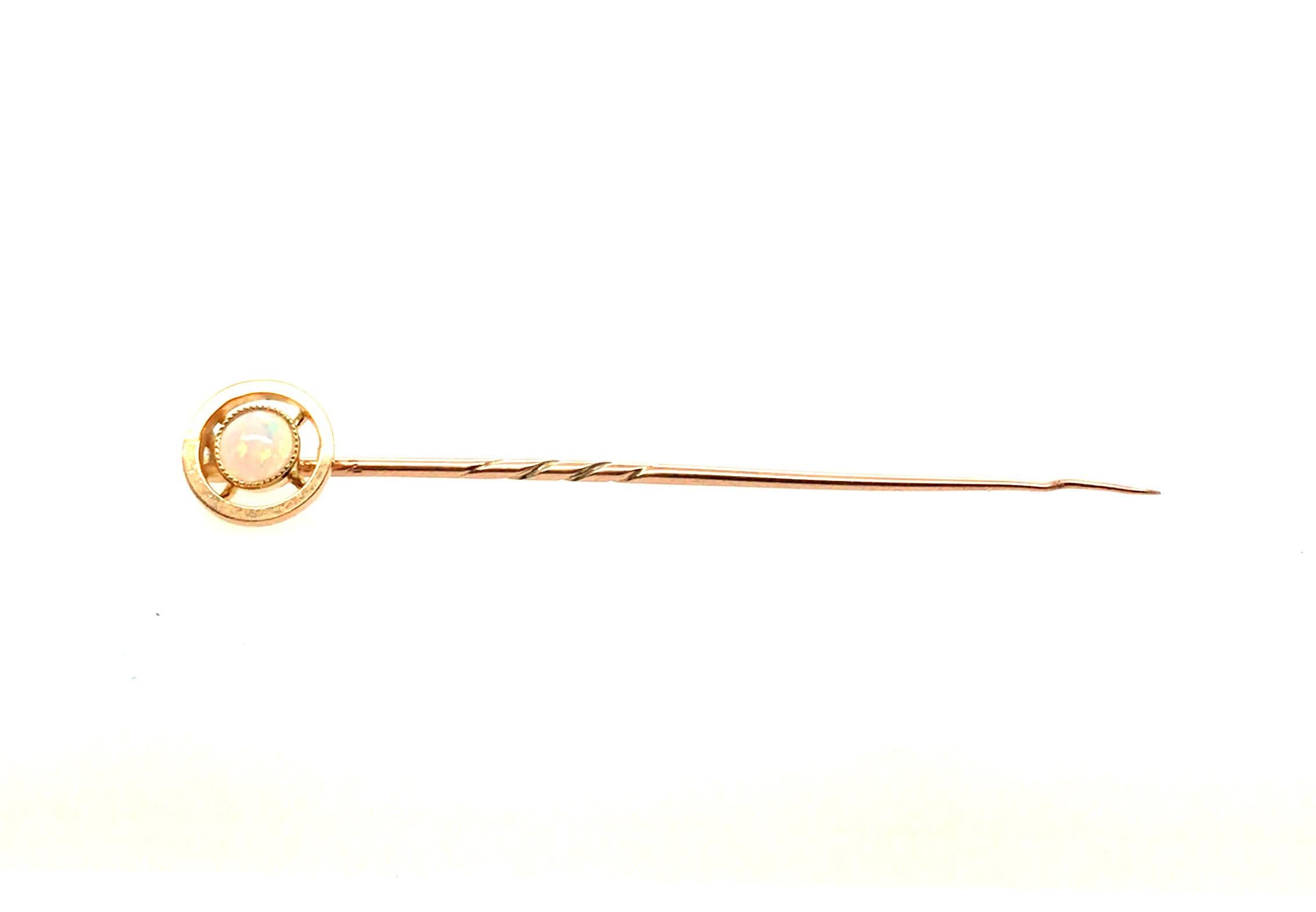 Art Deco Opal Stick Pin Brooch Antique Yellow Gold Original 1920's ...