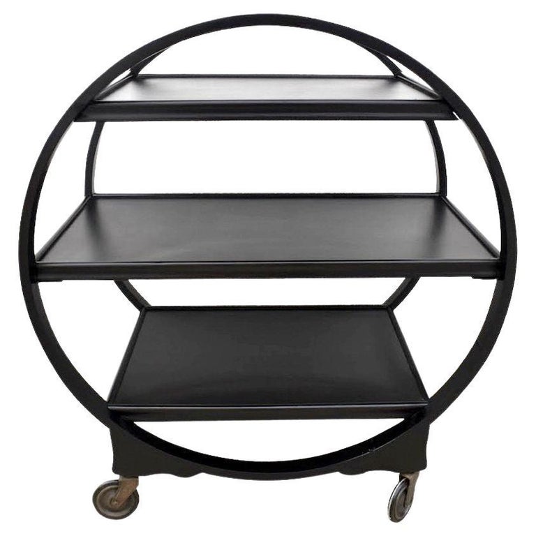 Art Deco Original 1930s English Circular Drinks Trolley Bar Cart For ...
