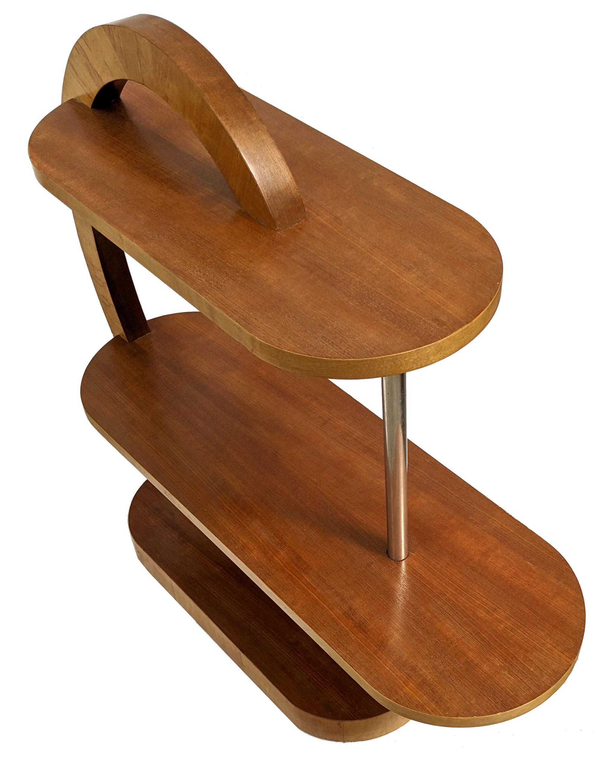 Art Deco Original Satinwood and Beech Modernist Three Tier Table, circa ...