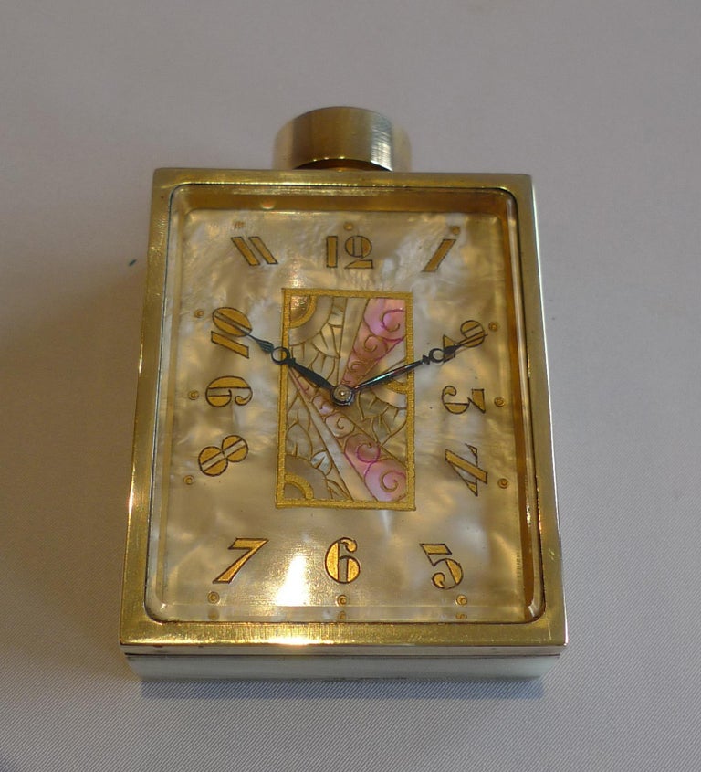 Art Deco Ormolu and Onyx Boudoire Clock in the Shape of a Perfume ...