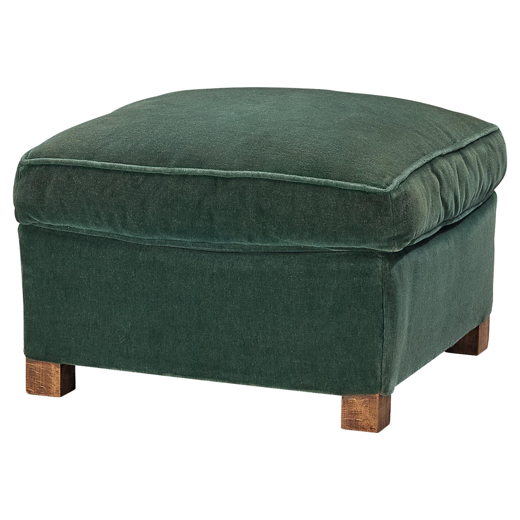 Kelly Wearstler Esfera Ottoman in Fern Green Graffito Fabric For Sale ...