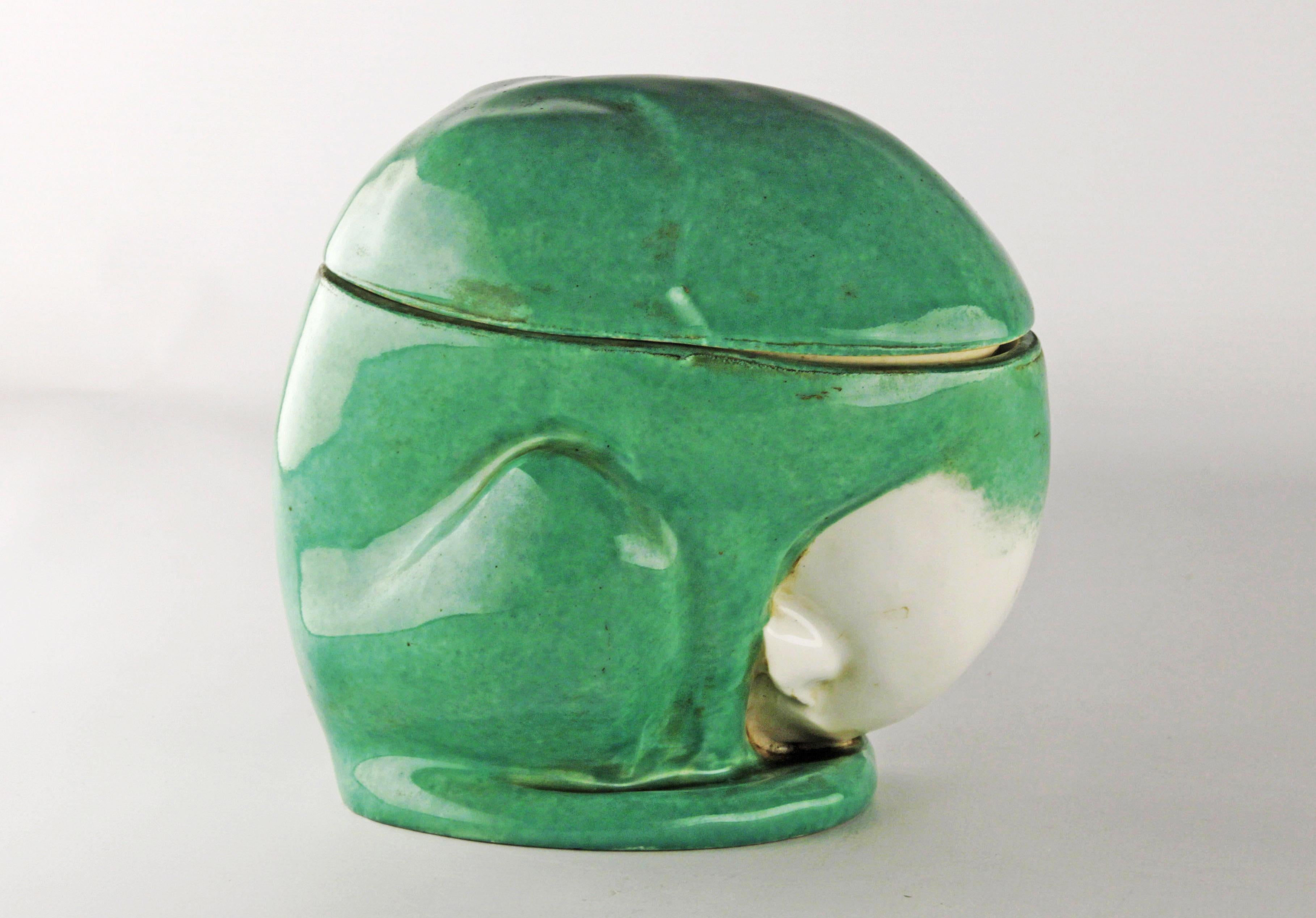 Art Deco Painted Porcelain Box Signed by Edouard Marcel Sandoz For Sale ...