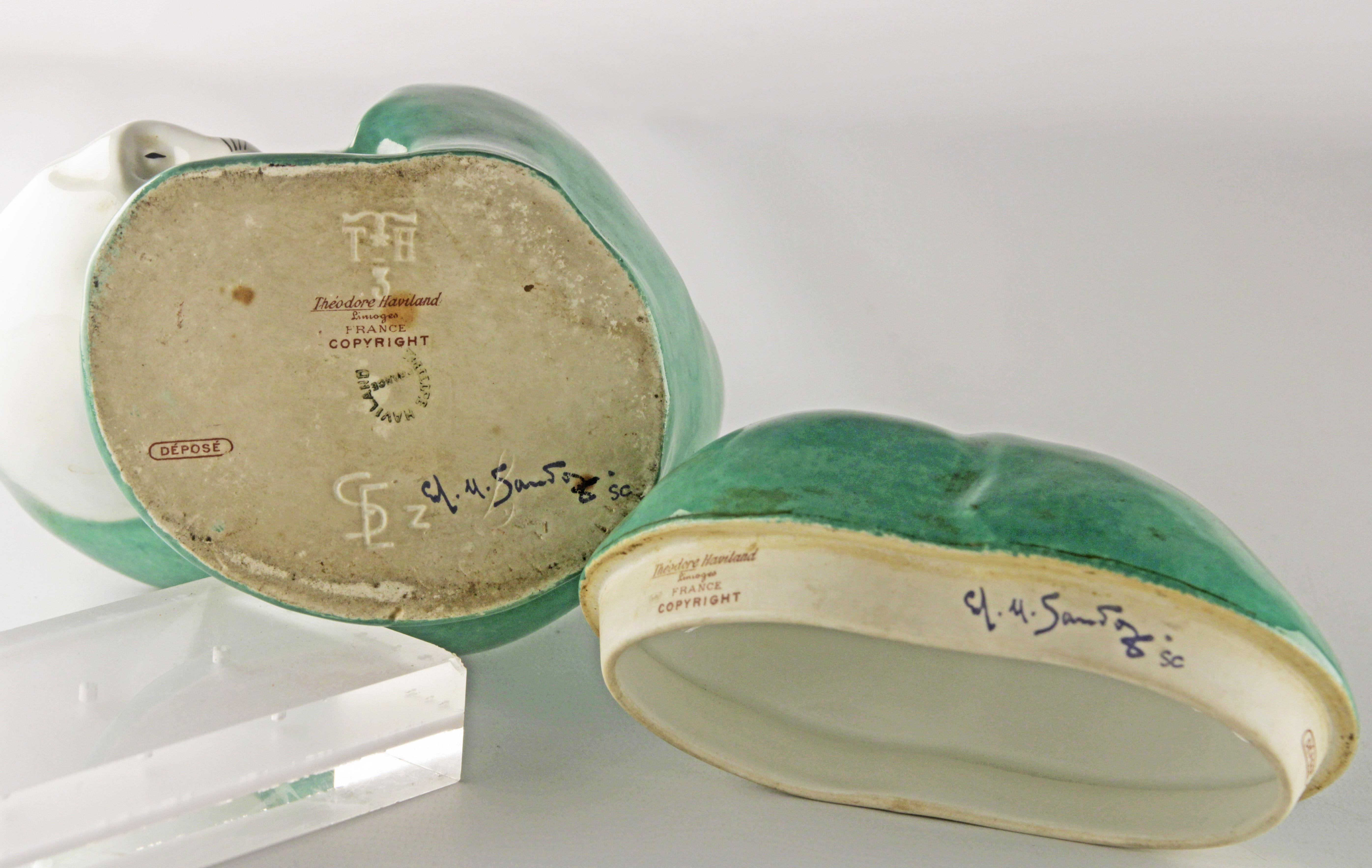 Art Deco Painted Porcelain Box Signed by Edouard Marcel Sandoz For Sale ...