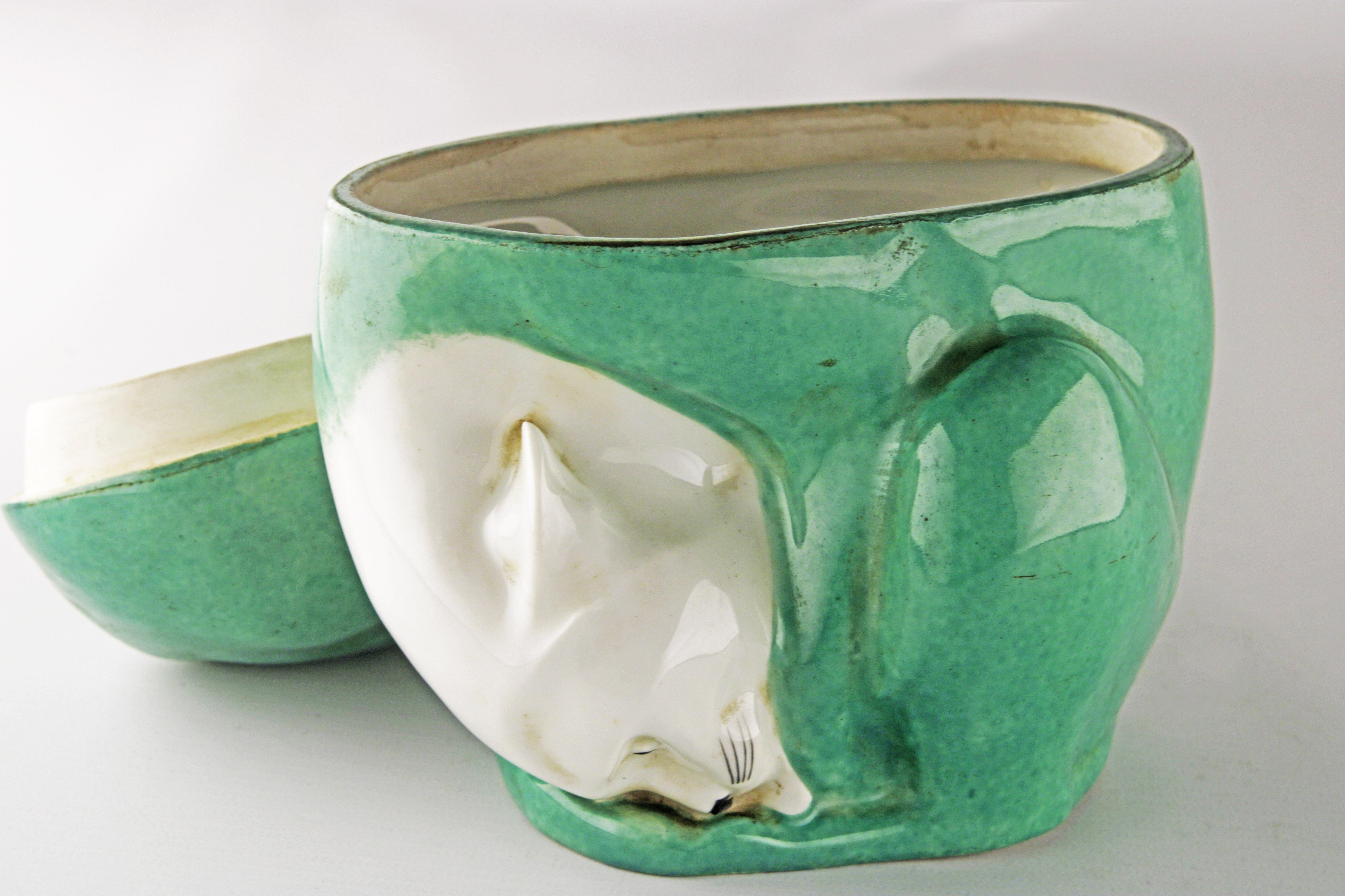 Art Deco Painted Porcelain Box Signed by Edouard Marcel Sandoz For Sale ...