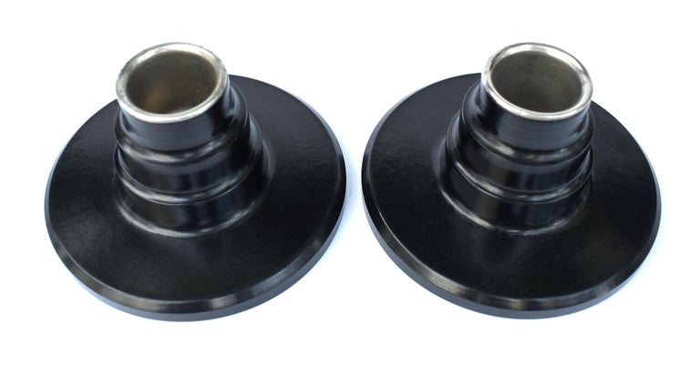 Art Deco Pair of Black Bakelite Candlesticks, C1930 For Sale at 1stDibs