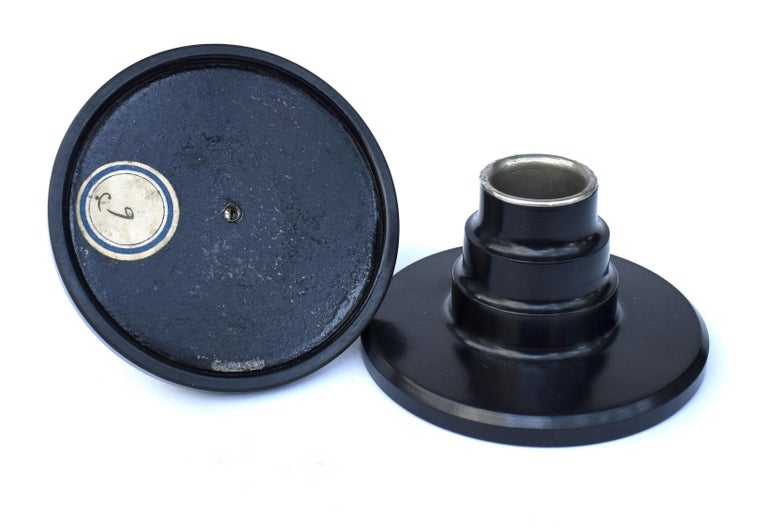 Art Deco Pair of Black Bakelite Candlesticks, C1930 For Sale at 1stDibs