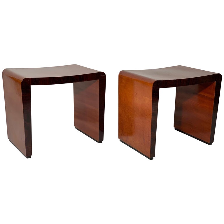 Art Deco Pair of Italian Rationalist U-Shaped Stools at 1stDibs