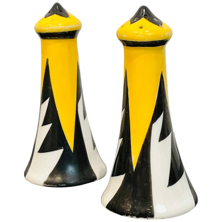Art Deco Pair of Porcelain Salt and Pepper Shakers Made in Japan at ...
