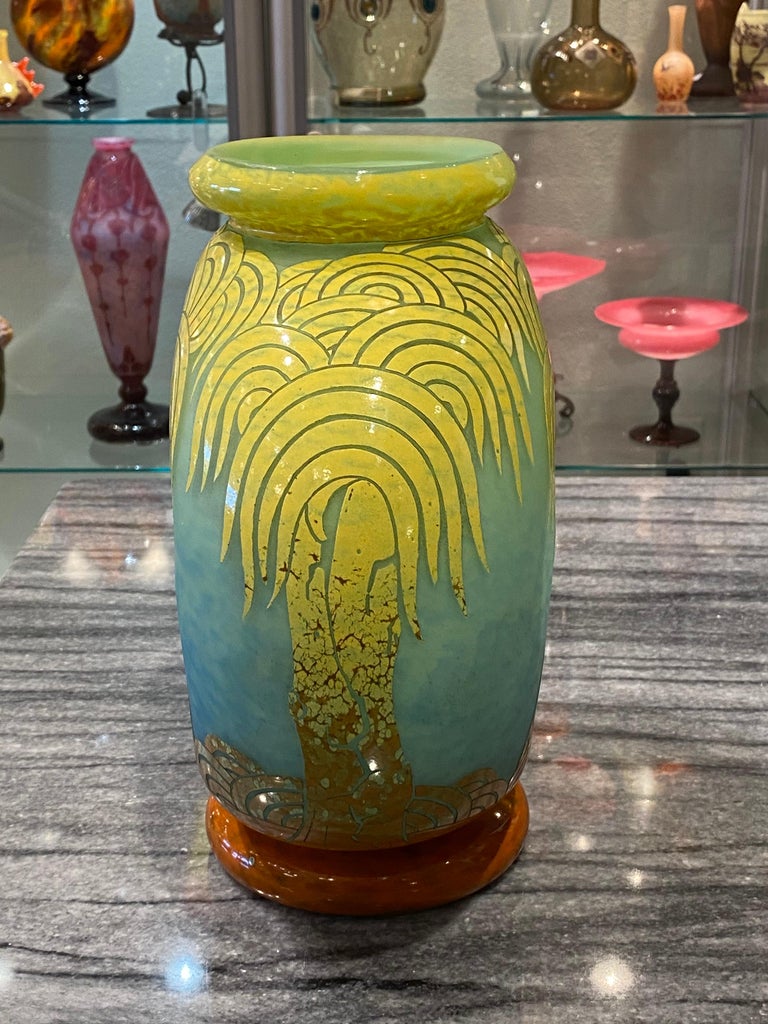 Art Deco Palmier Vase by Le Verre Francais and Charder at 1stDibs ...