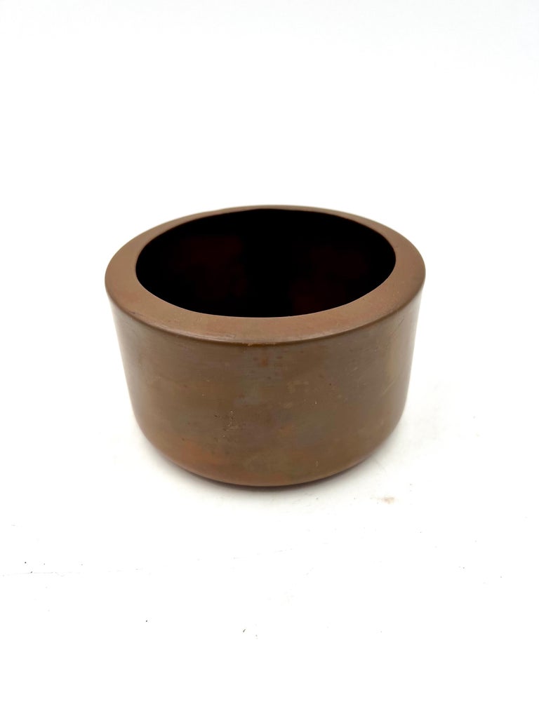 Art Deco Patinated Solid Copper Small Bowl from Duk-it For Sale at 1stDibs
