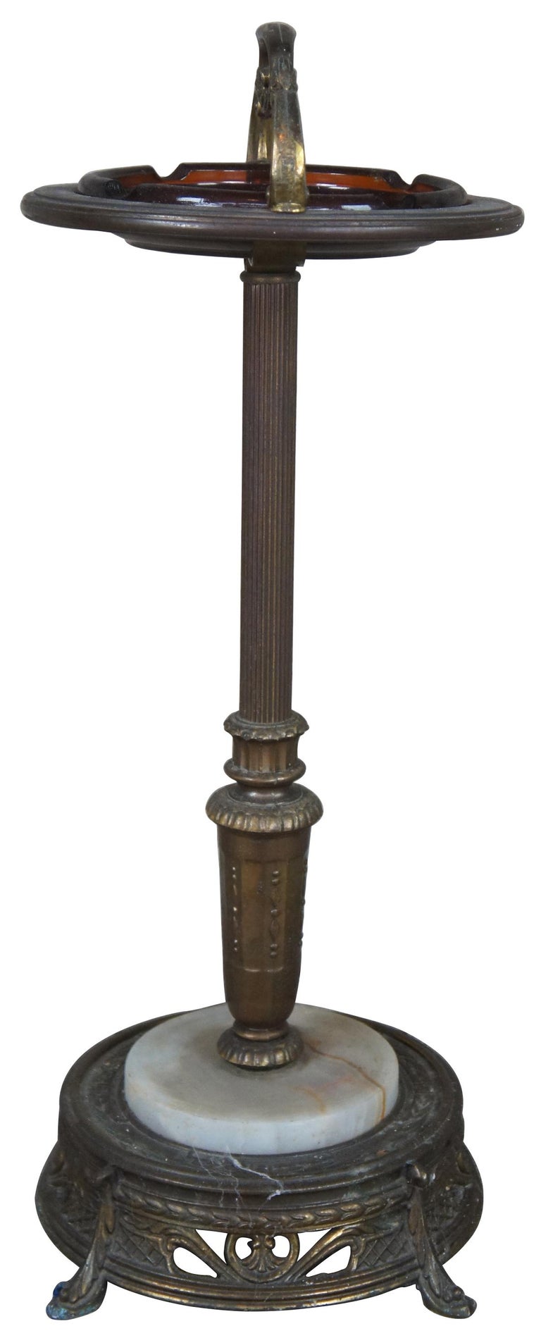 Art Deco Pedestal Smoking Stand Cigar Cigarette Floor Ashtray Mid ...