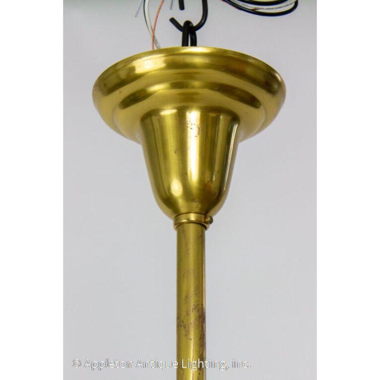 Art Deco Pendant Fixture with White Conical Glass For Sale at 1stDibs