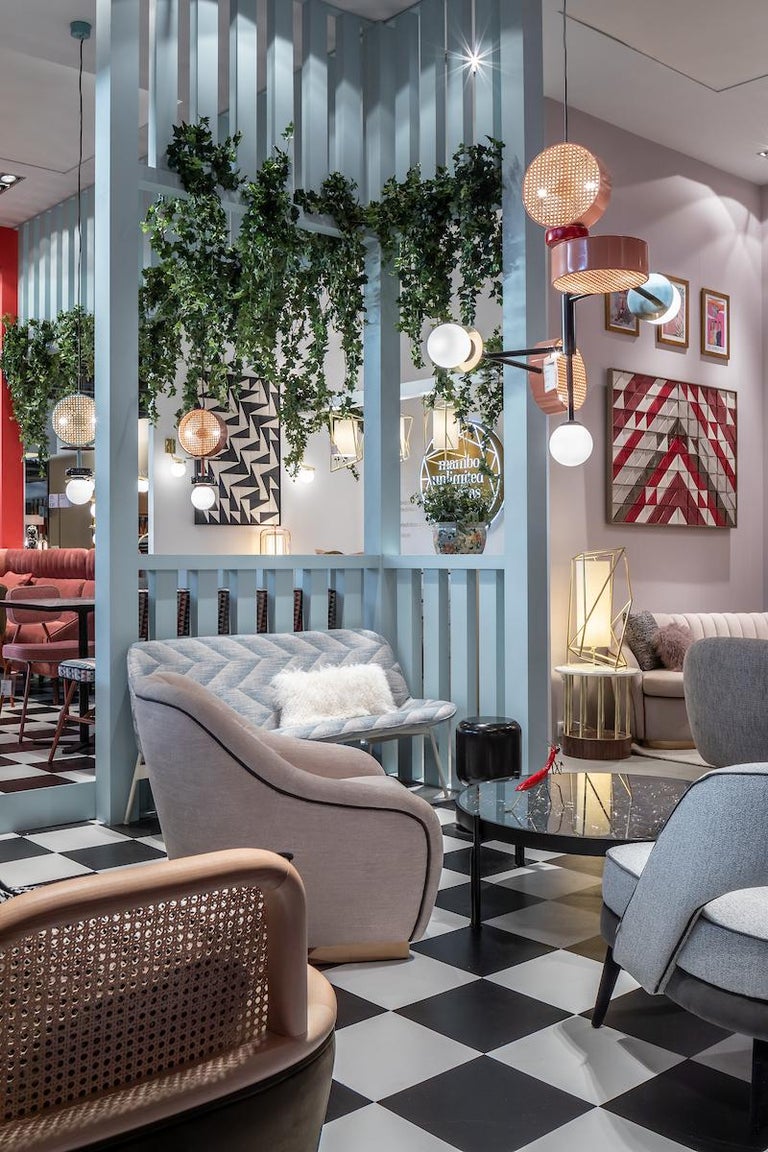 Art Deco Pendant Lamp Monaco in Salmon, Copper color, Black, Brass and ...