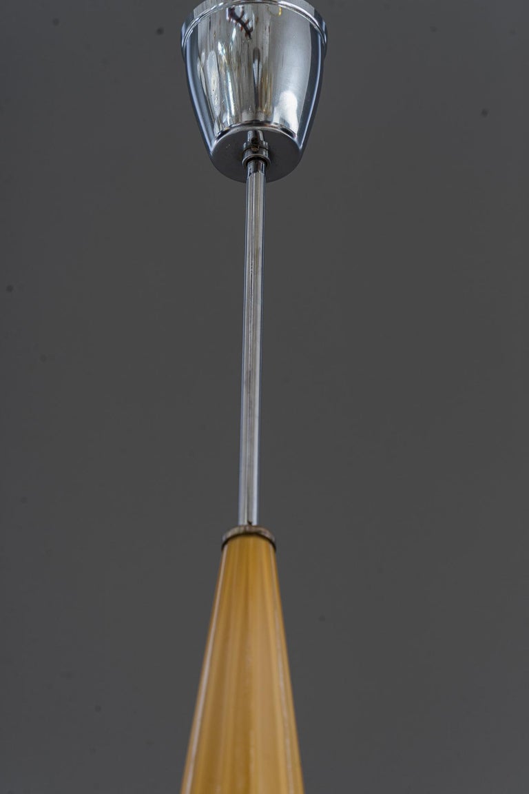 Art Deco Pendant vienna around 1920s with orihinal glass ( chrome ) For ...