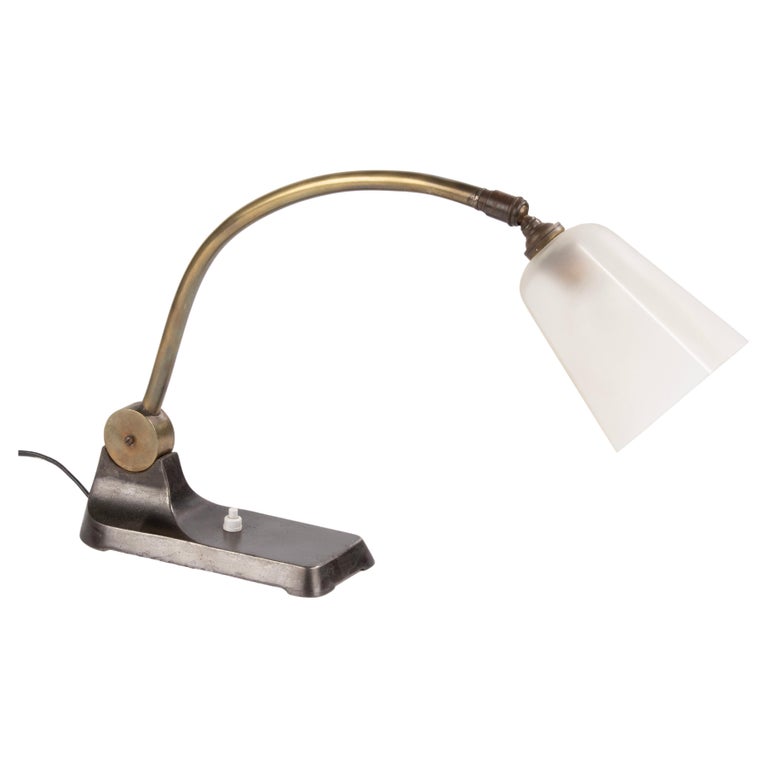 Art Deco Period Cast Iron-Brass Desk Lamp For Sale at 1stDibs