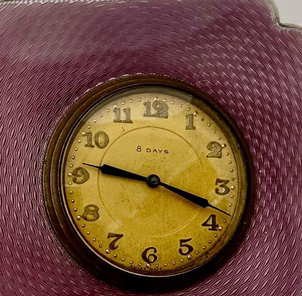 Art Deco Period Enamel over Sterling Clock at 1stDibs