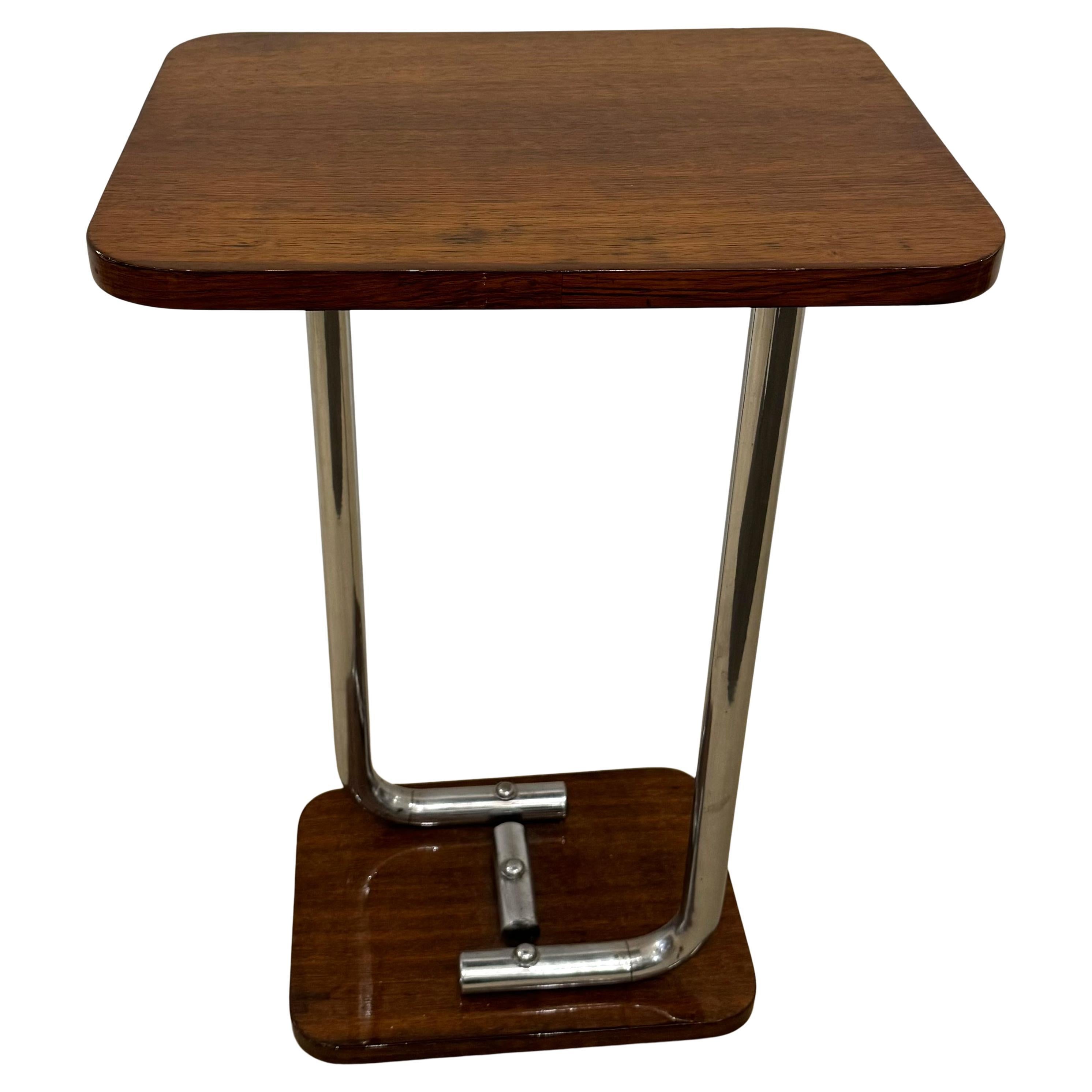 Art Deco Period French Walnut Side Table France 1930 For Sale at 1stDibs