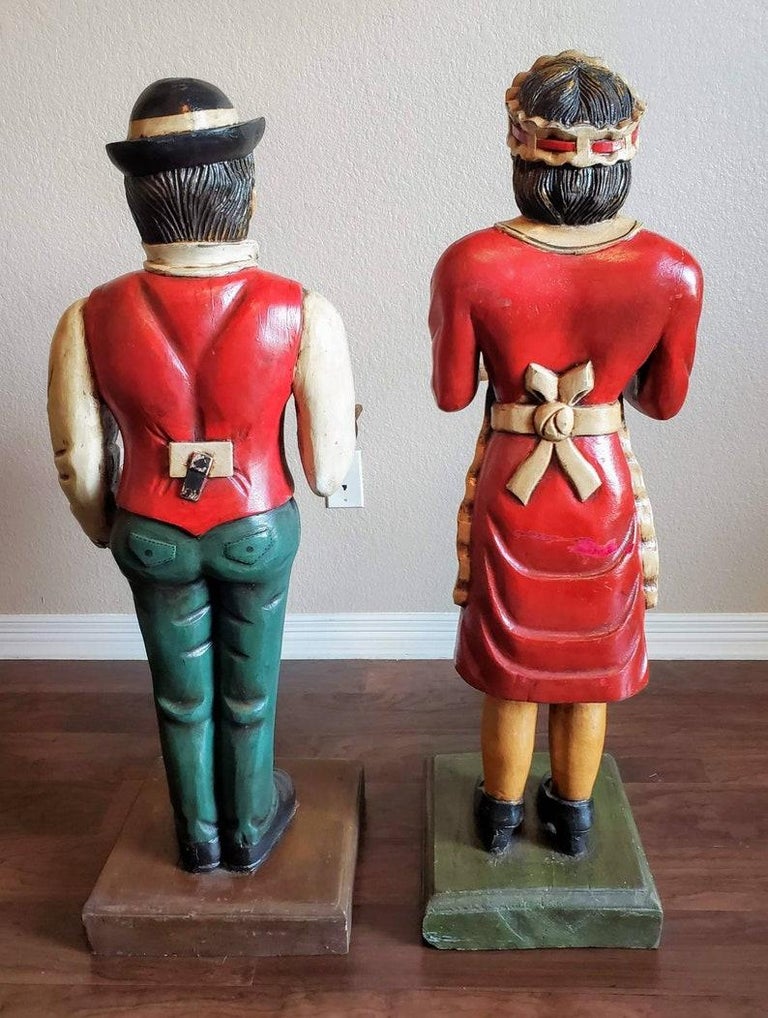 Art Deco Period Hand Carved and Painted Butler Dumb Waiter Statue For ...