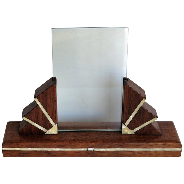 Art Deco Period Photo Frame Mahogany with Mother-of-Pearl Sunburst ...