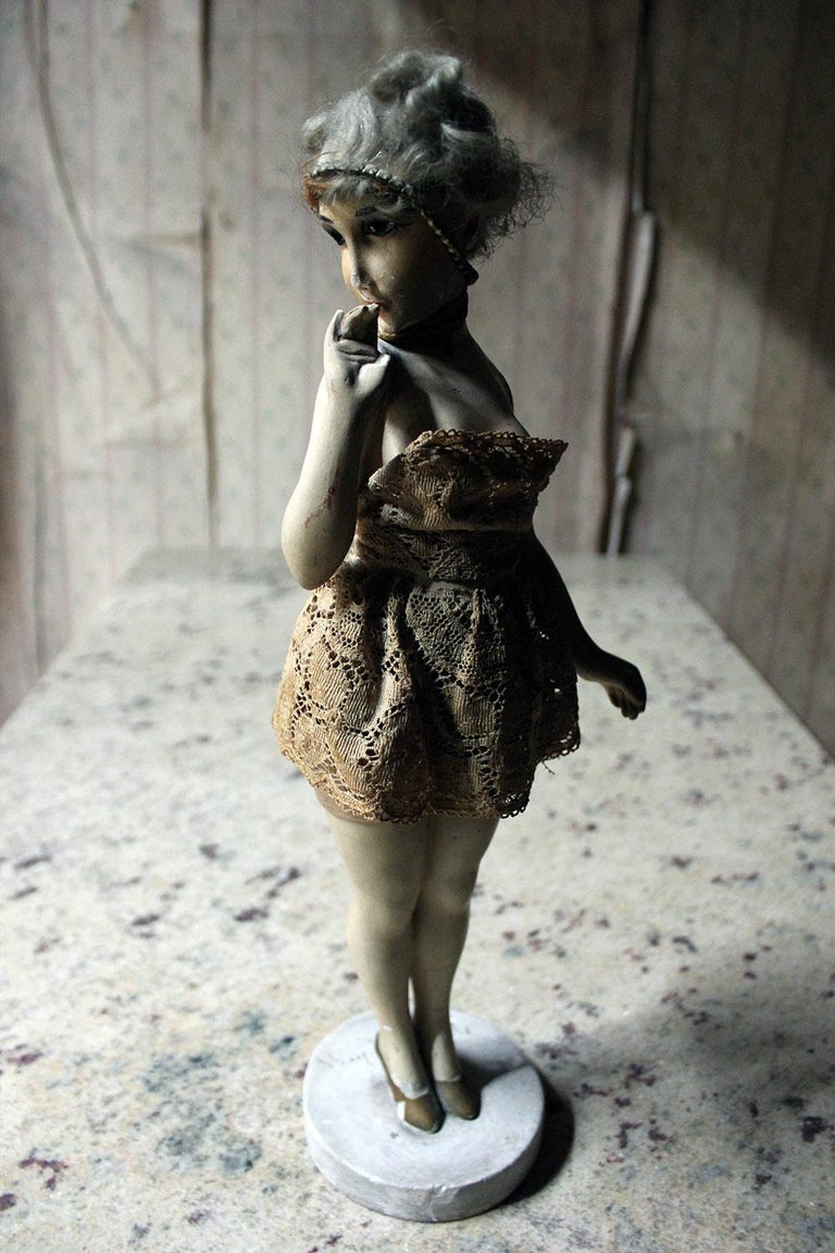 Art Deco Period Plaster Boudoir Figure of a Flapper, Maurice Milliere ...