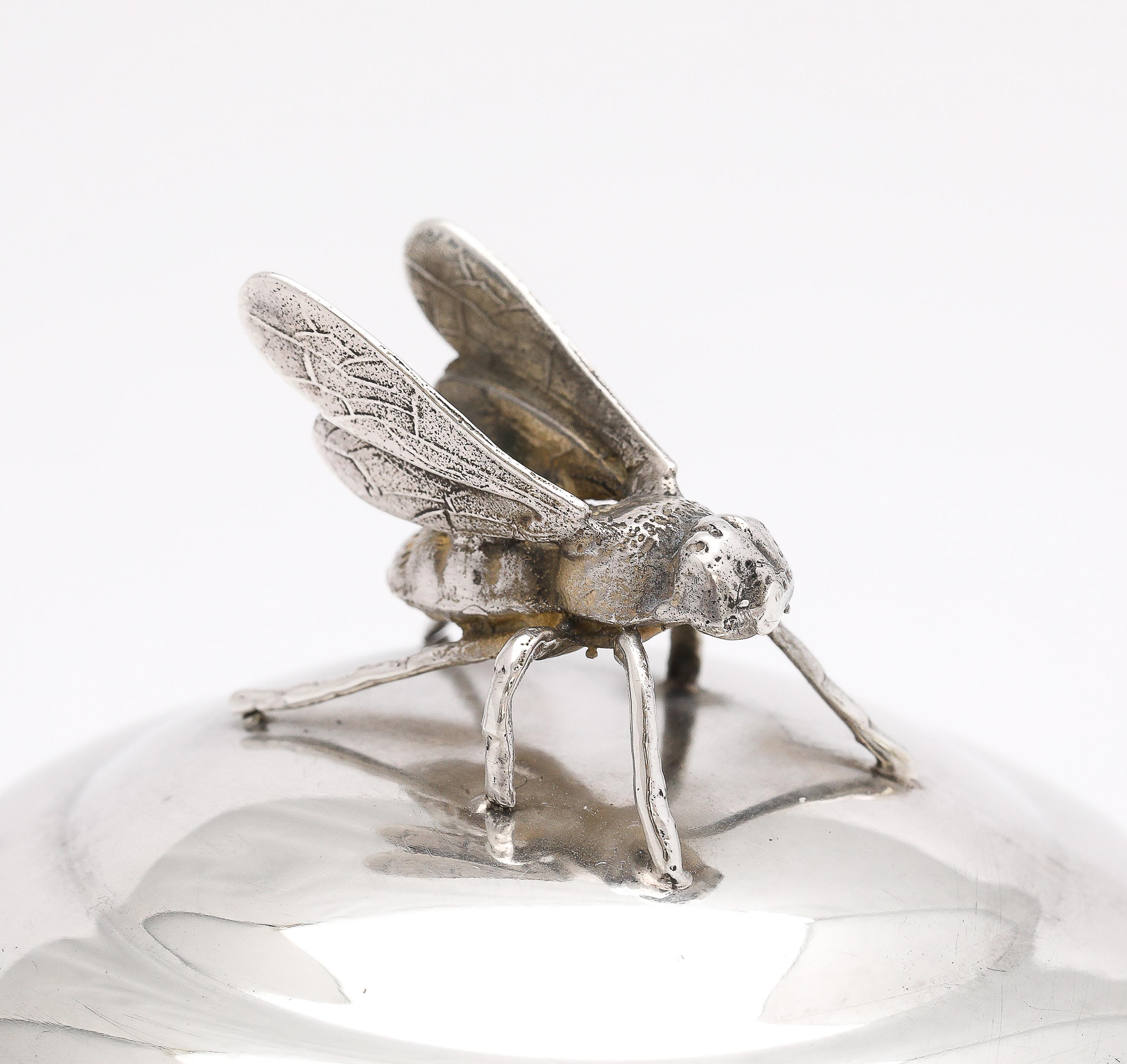 Art Deco Period Sterling Silver-Mounted Beehive Honey Jar With Original ...