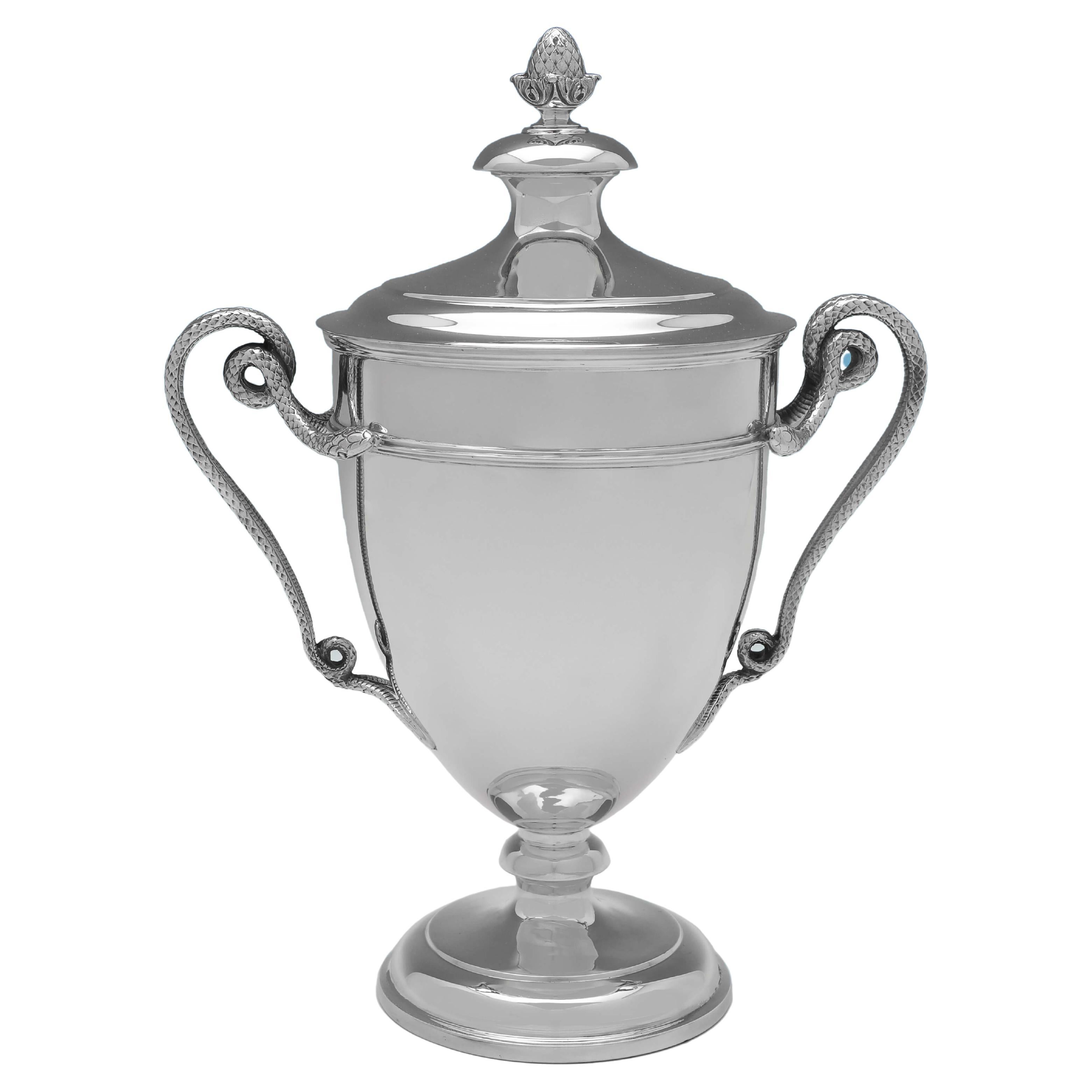 Large Sterling Silver Art Deco Trophy Made in 1935 by Mappin and Webb ...