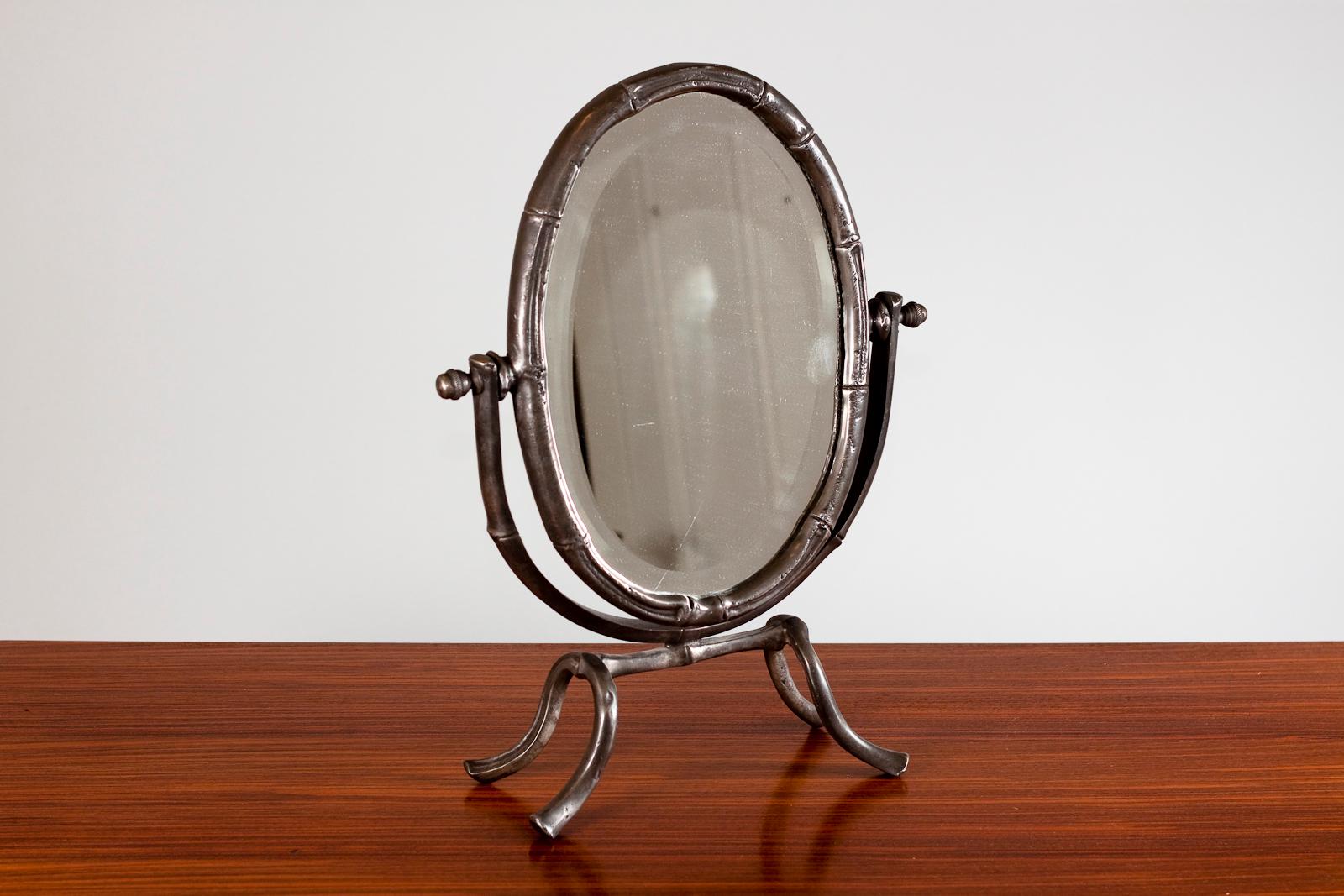 Art Deco Pewter Bamboo Desk Mirror at 1stDibs