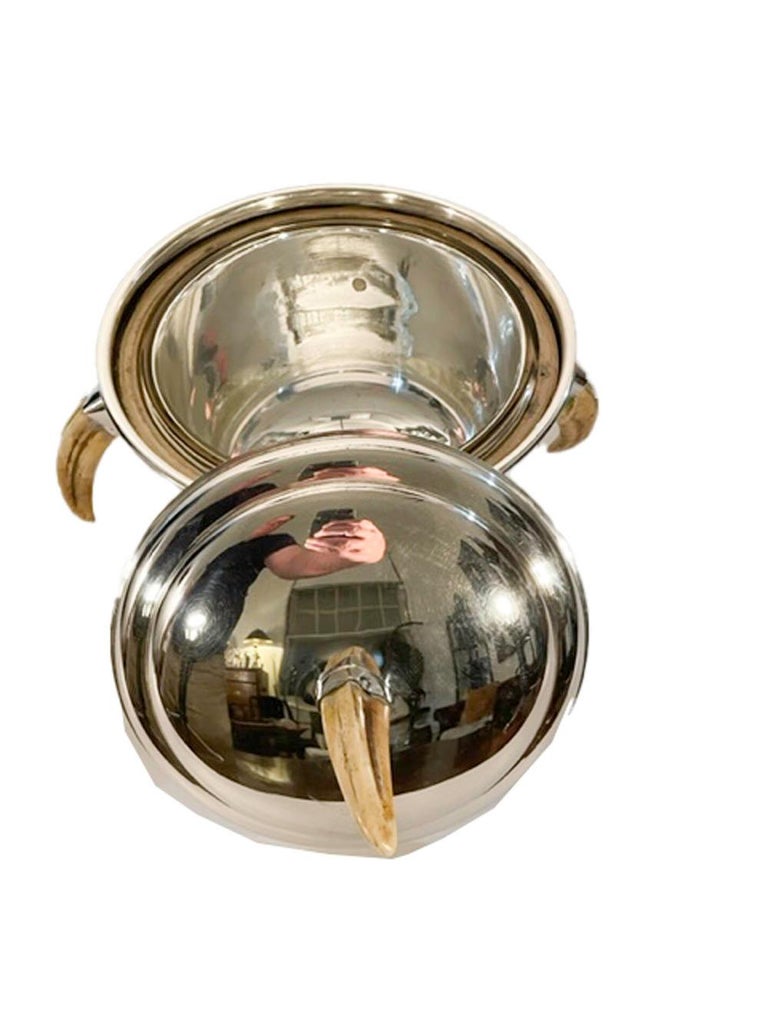 Art Deco PH Vogel and Co. Silver Plate Ice Bucket with Boar Tusk ...