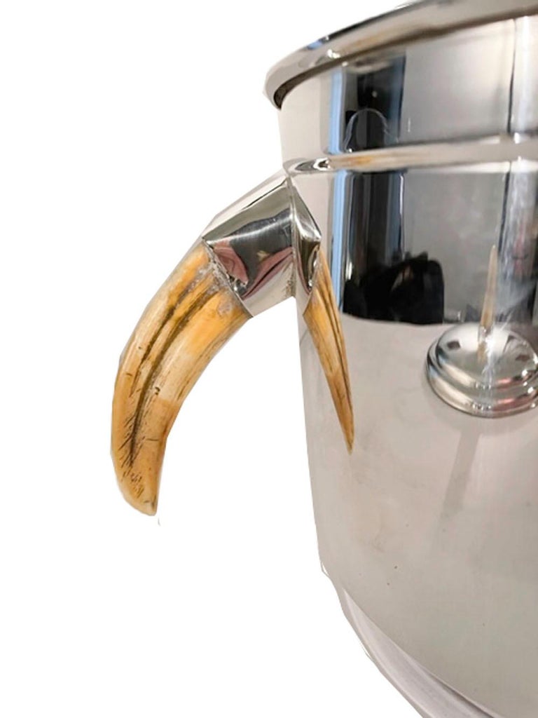 Art Deco PH Vogel and Co. Silver Plate Ice Bucket with Boar Tusk ...