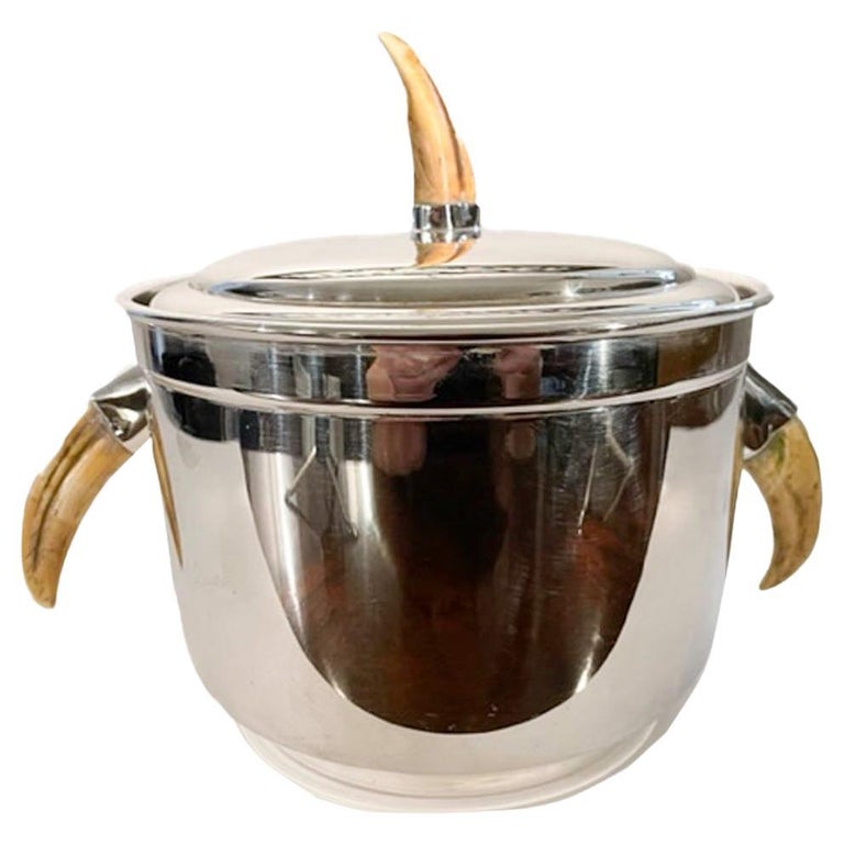 Art Deco PH Vogel and Co. Silver Plate Ice Bucket with Boar Tusk ...