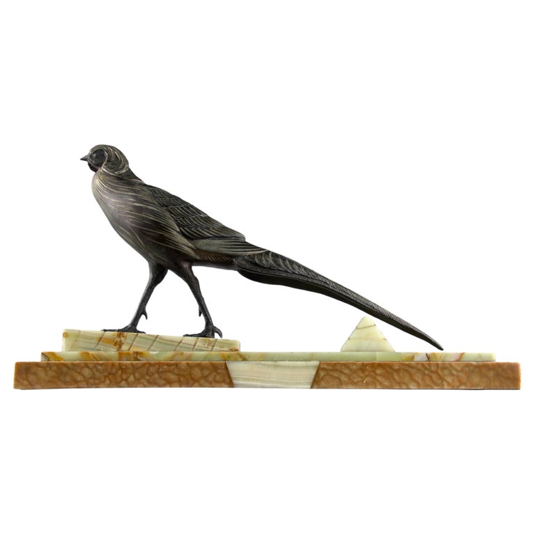 Art Deco Pheasant Sculpture, French 1930s For Sale at 1stDibs