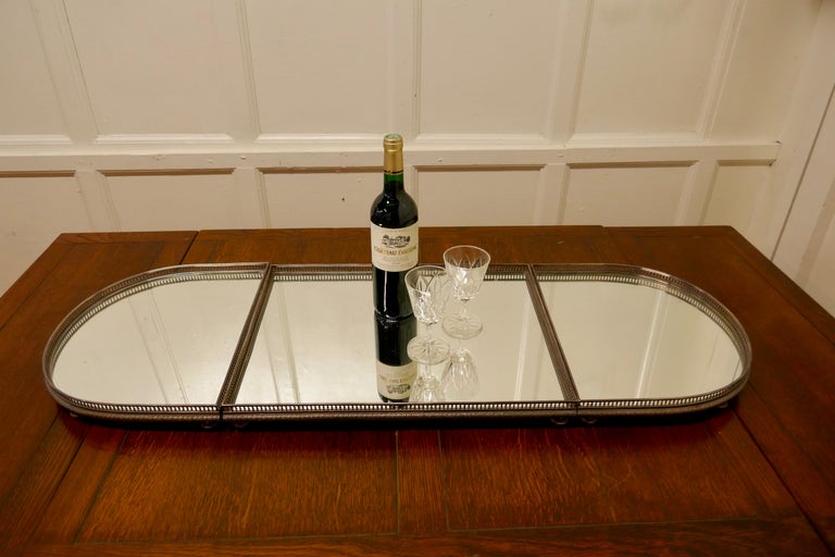 Art Deco Plateau de Buffet, French Mirrored Silver Sideboard Trays at ...