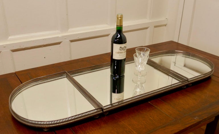 Art Deco Plateau de Buffet, French Mirrored Silver Sideboard Trays at ...
