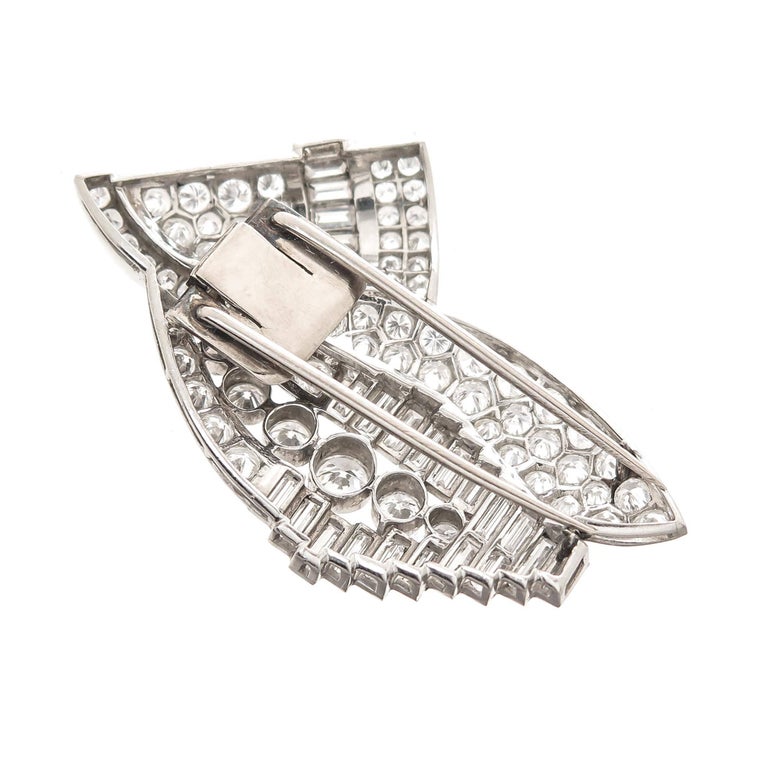 Art Deco Platinum and Diamond Dress Clips at 1stDibs