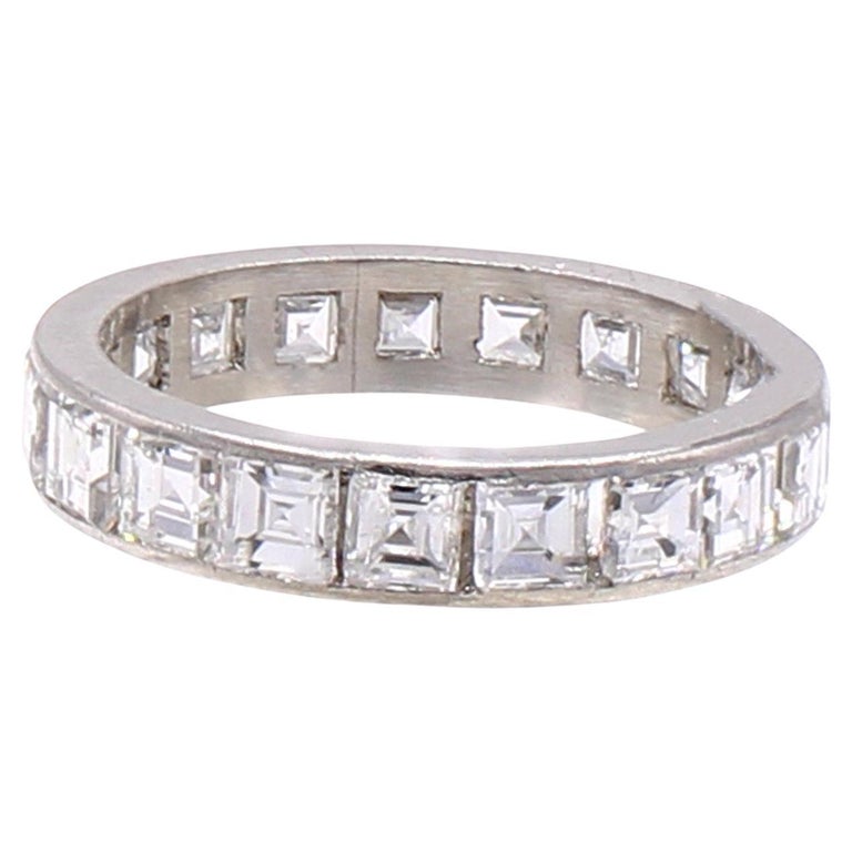 Art Deco Platinum Diamond Eternity Band For Sale at 1stDibs
