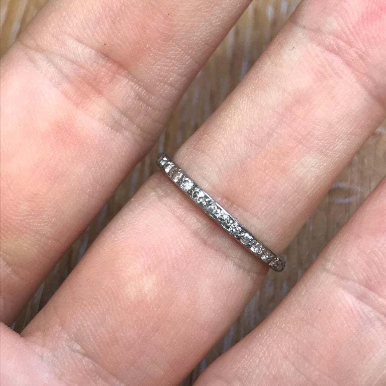 Art Deco Platinum Diamond Full Eternity Band at 1stDibs