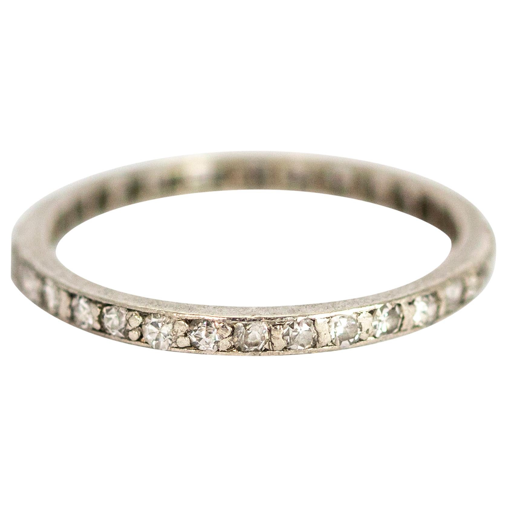 Art Deco Platinum Diamond Full Eternity Band at 1stDibs