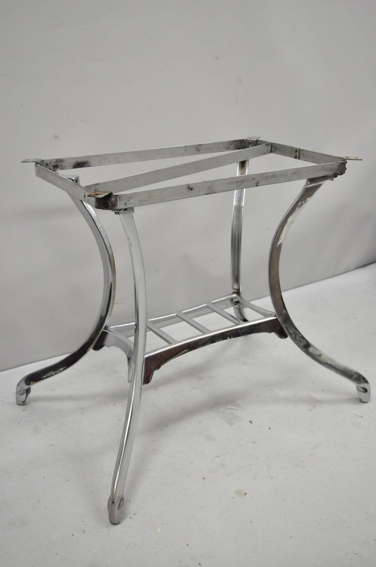 Art Deco Polished Steel Sculptural Dining Table Base Chicago by HDW ...