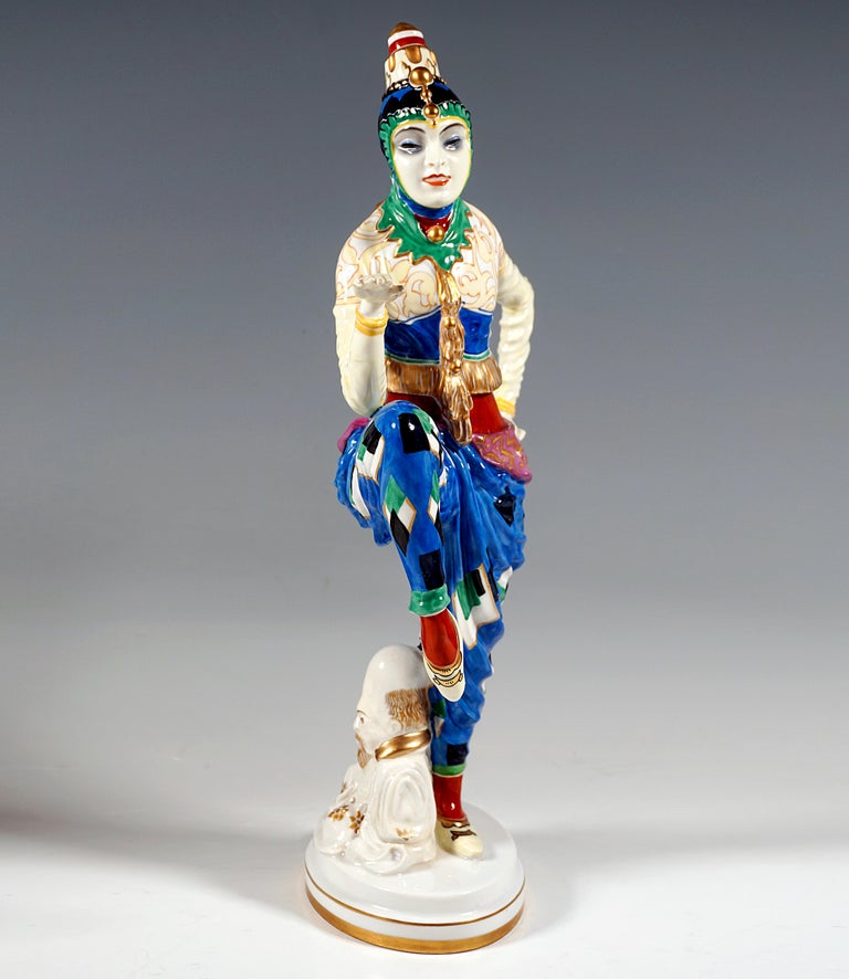 Art Déco Porcelain Figure 'Korean Dance' by C. Holzer-Defanti ...