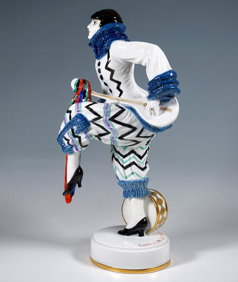 Art Déco Porcelain Figurine 'Merry March', C. Holzer-Defanti, Rosenthal Germany For Sale at 1stDibs