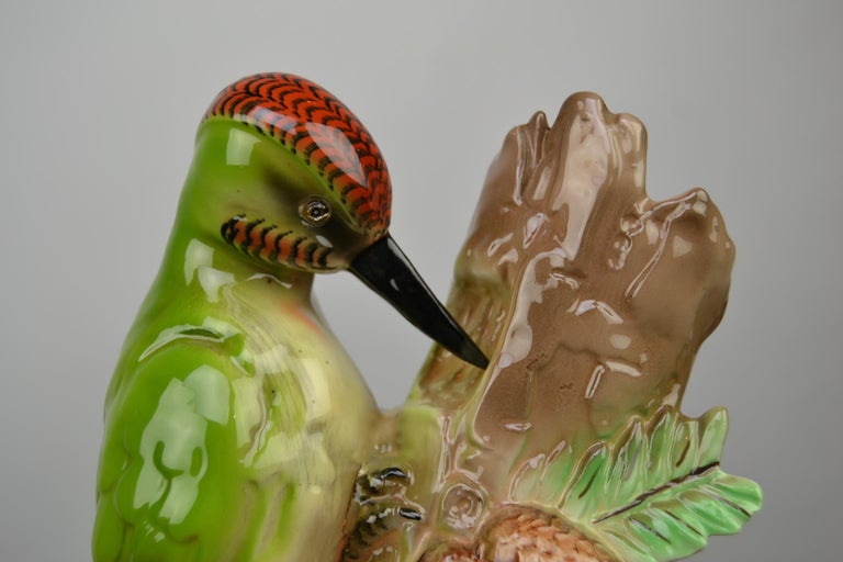 Art Deco Porcelain Perfume Light of a Woodpecker by Elka, Germany at ...